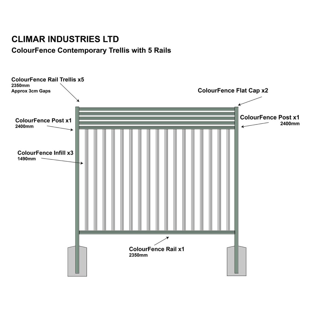 Grey Metal Fence with Flat Caps | ColourFence