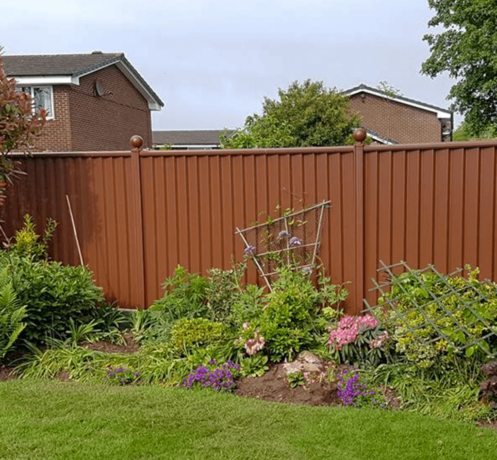 ColourFence Plain Brown Fence with Ball Caps | ColourFence