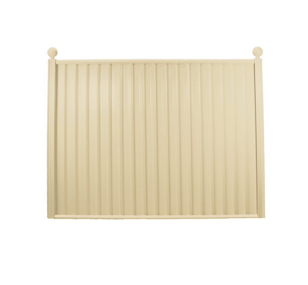 Extra wide Cream Fence with Ball Caps | ColourFence