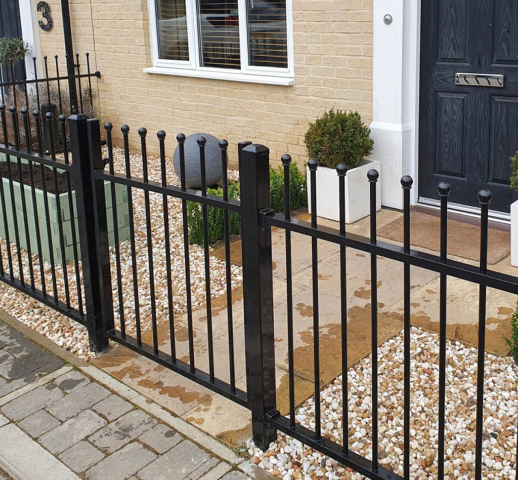 Blue ColourRail Gate with Ball Top | ColourFence Rails